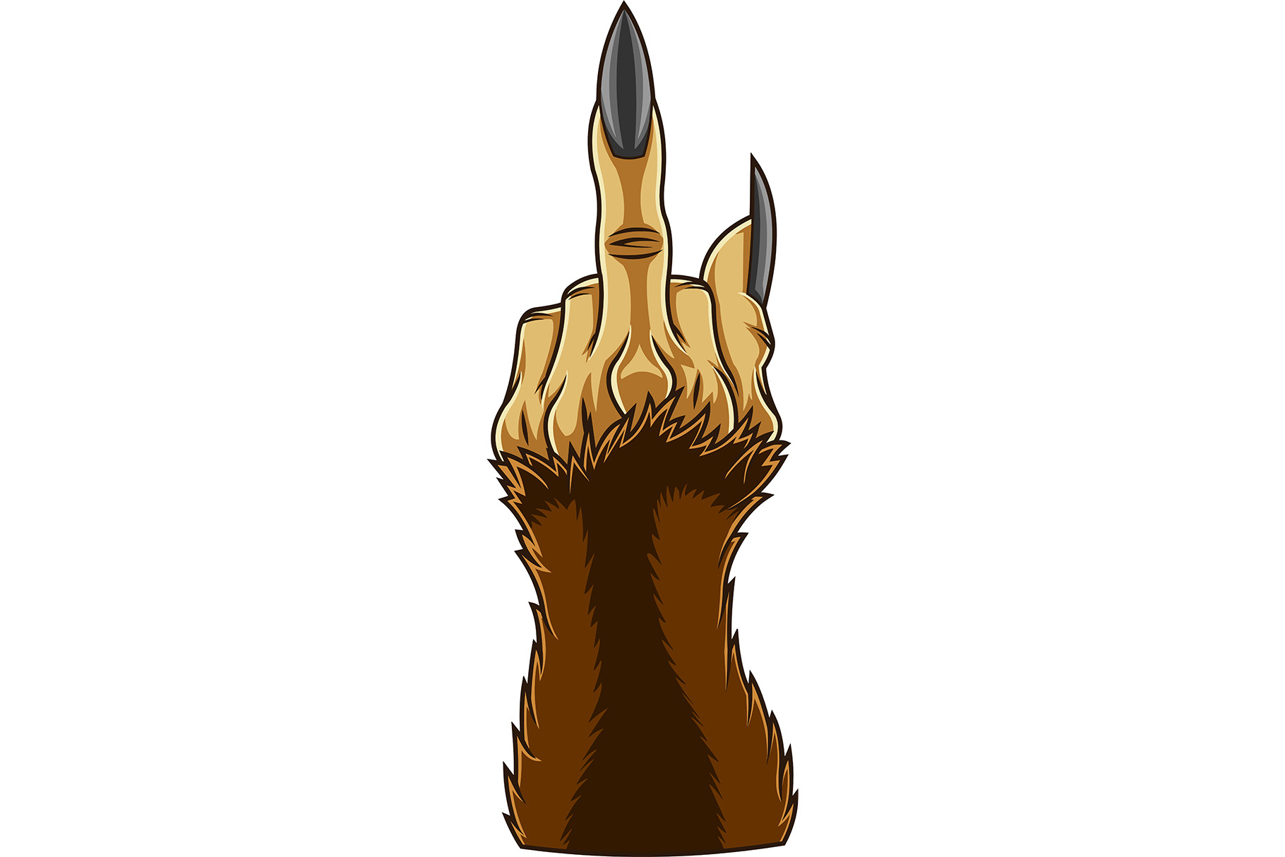 Werewolf Hand Showing Middle Finger | Animal Illustrations ~ Creative ...