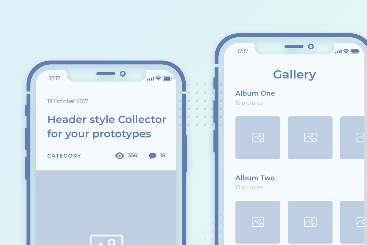 Collector iOS Wireframe UI Kit, a Wireframe Template by Creatoly