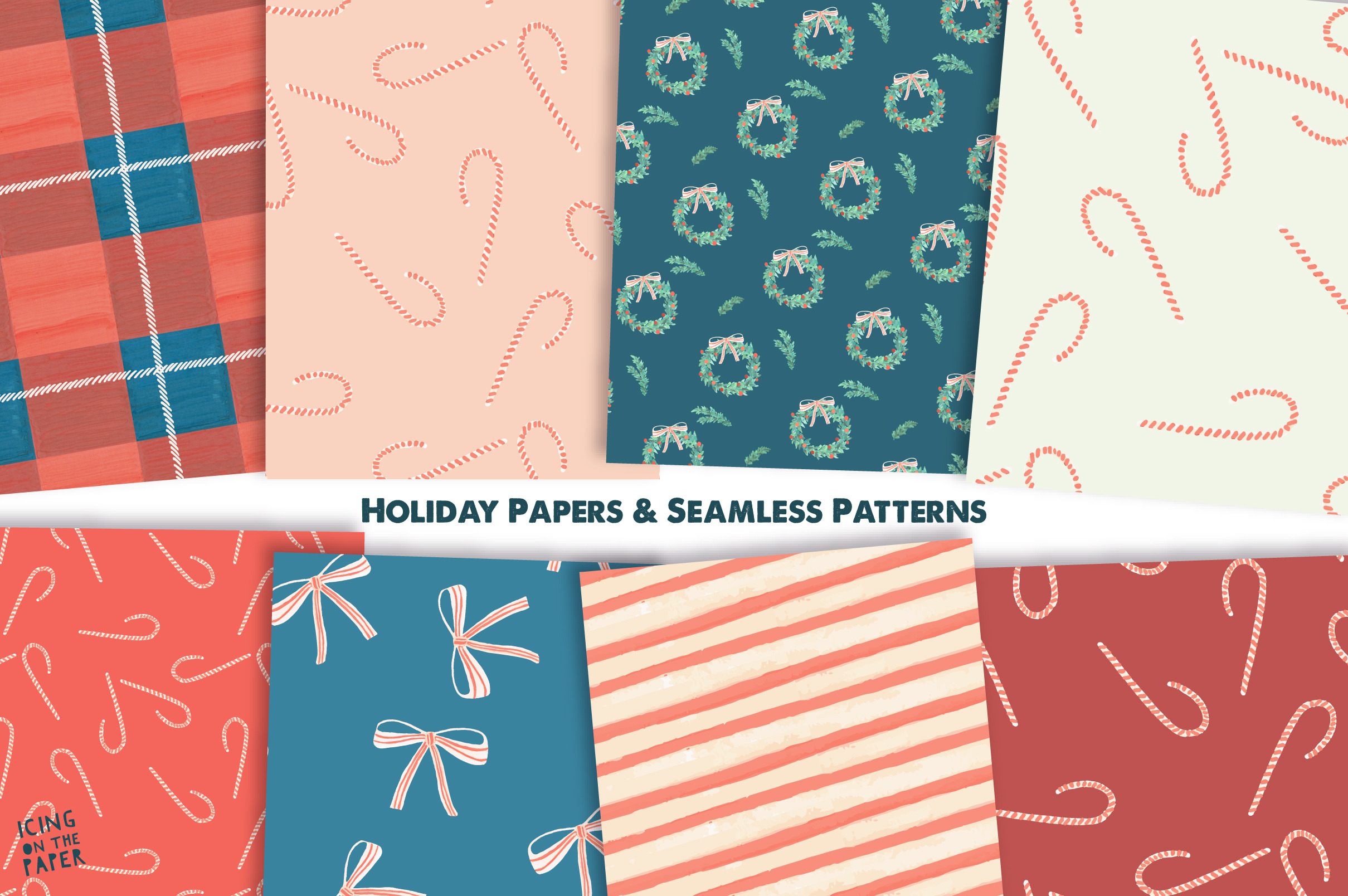 Holiday Papers and Seamless Patterns, a Pattern Graphic by Icing on the ...