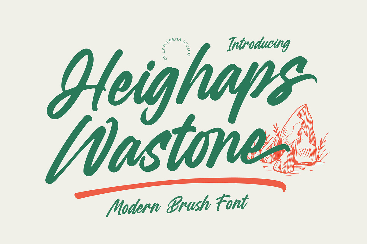 Heighaps Wastone Modern Brush Font, a Script Font by Letterena Studios ...