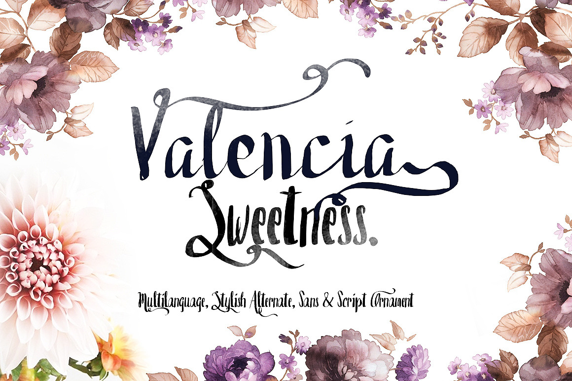 Valencia Sweetness & Extra Bonus, a Script Font by Fortunes Co