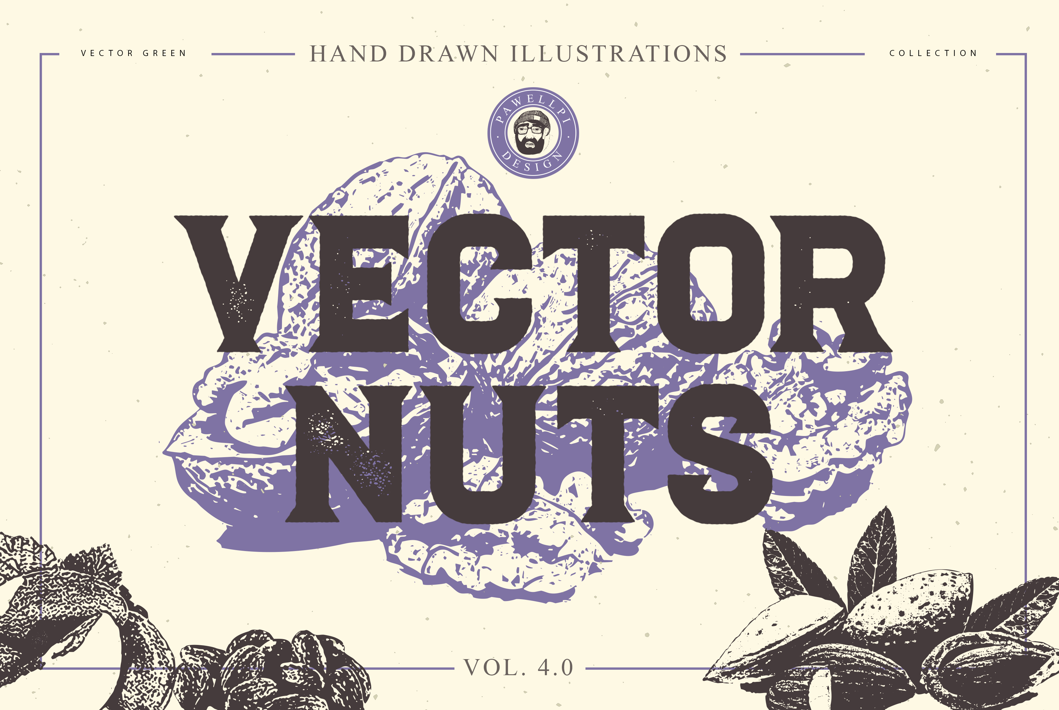 VECTOR NUTS HAND DRAWN BUNDLE 4.0, a Food Illustration by pawellpi