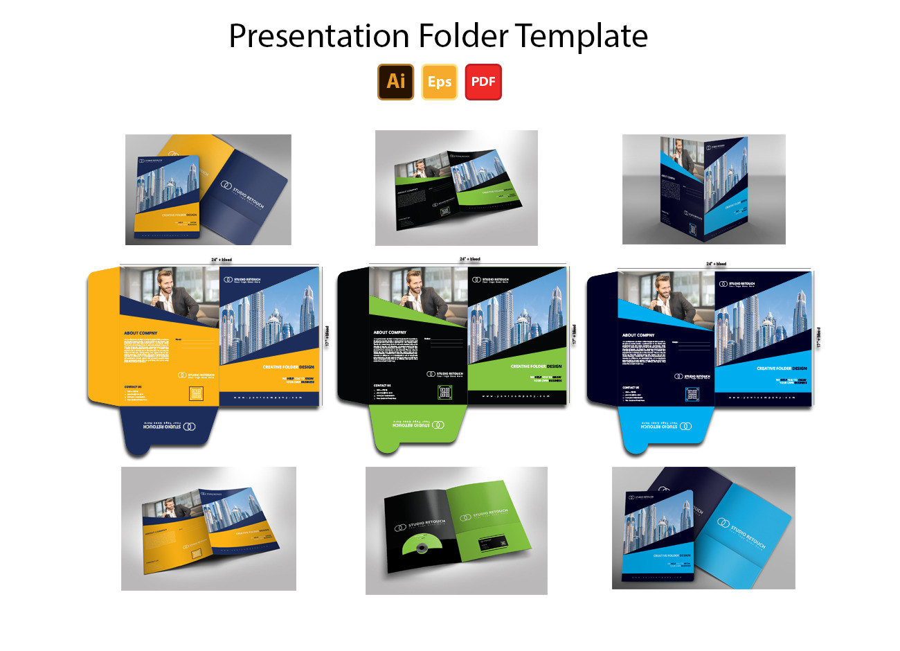 Presentation Folder Template, a Stationery Template by Studio Retouch
