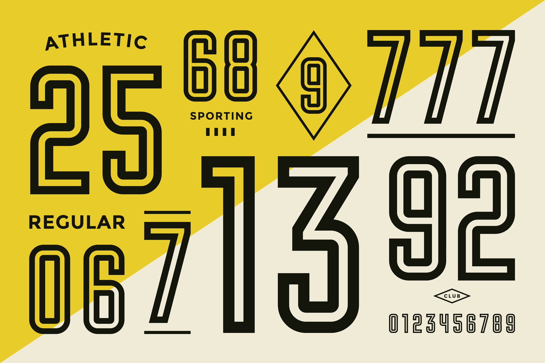 Numbers set, sport style, a Decorative Illustration by Foxys Graphic