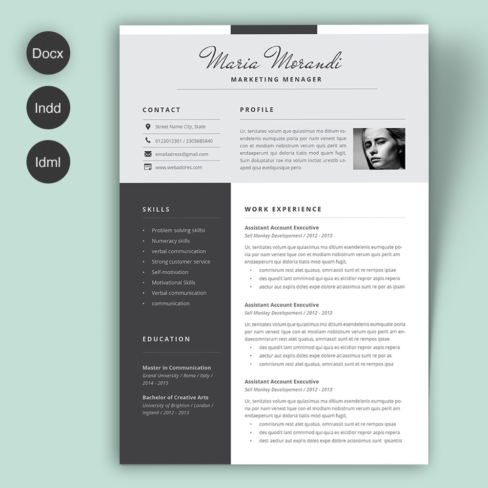 Resume Maria, a Resume Template by Estartshop