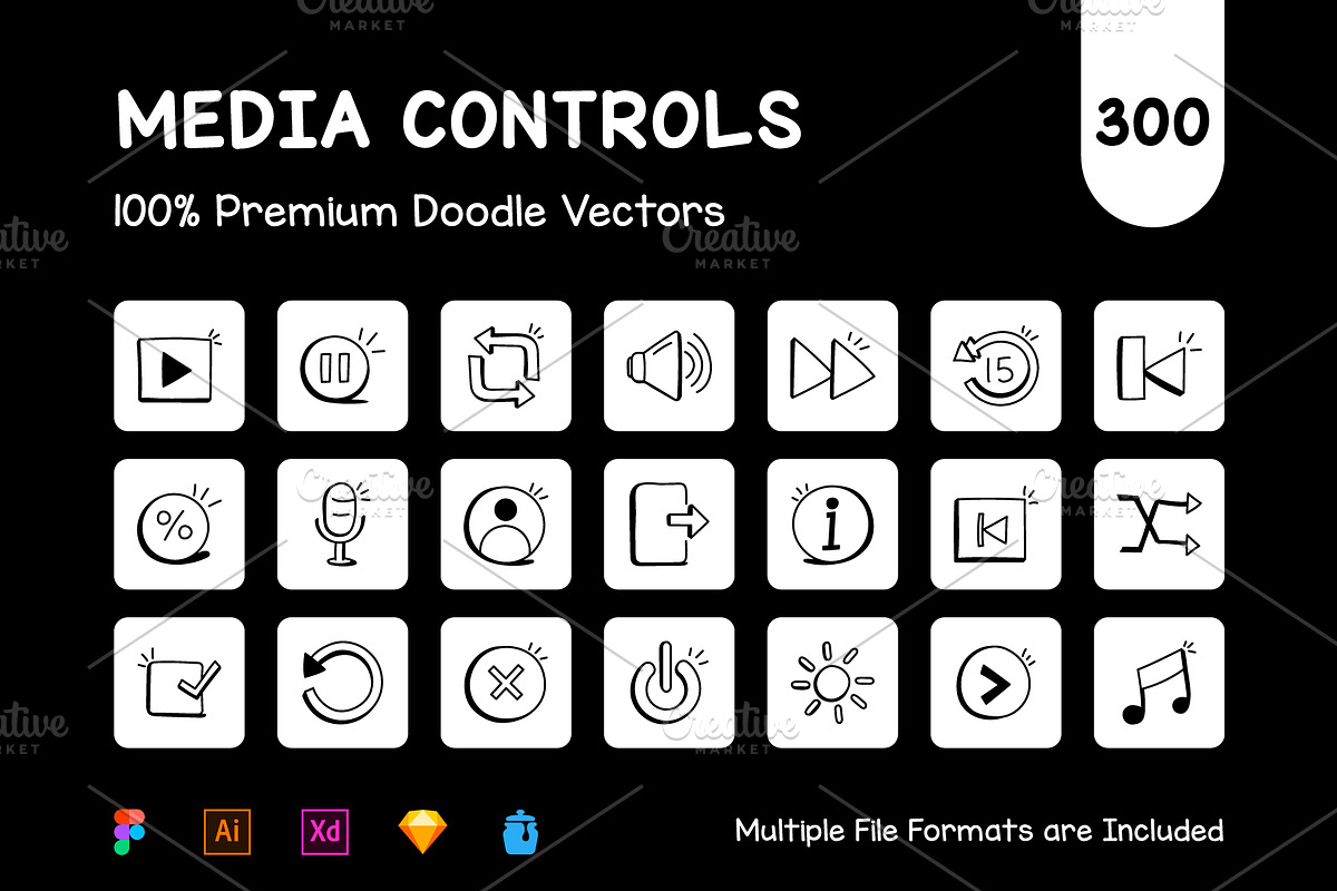 300 Trending Media Controls Icons