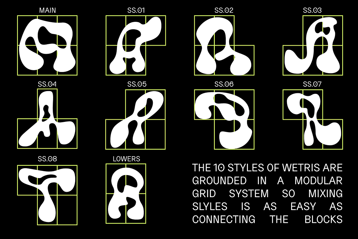Liquid Type: Wetris Display Font, a Font by That That Creative