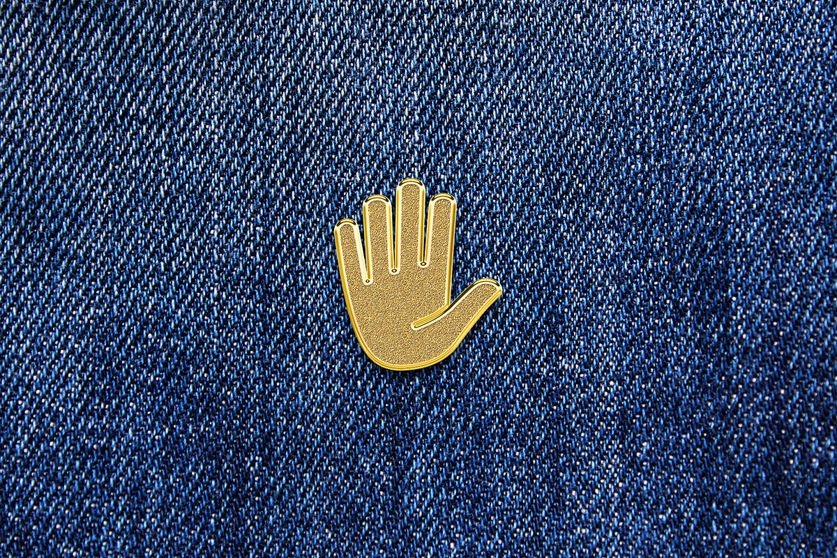 Gold Enamel Pin Mockup, a Product Mockup by Creativeadi