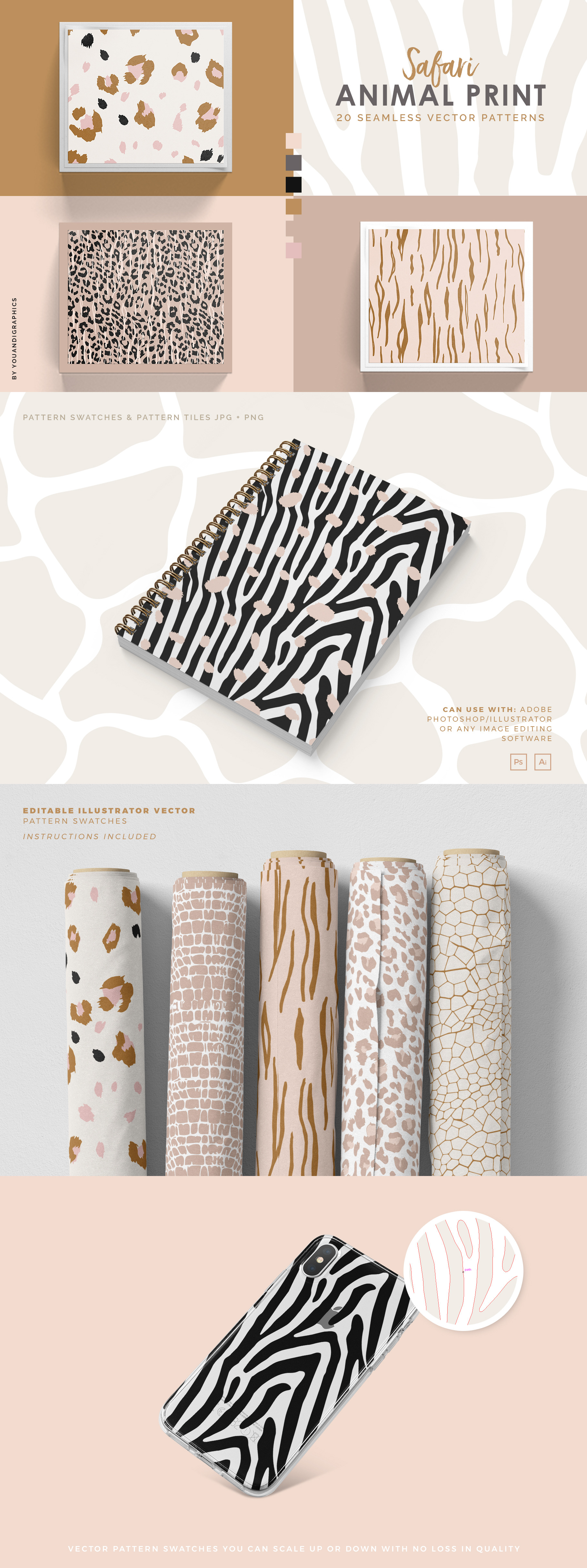 Safari - Animal Print Patterns, a Pattern Graphic by Youandigraphics