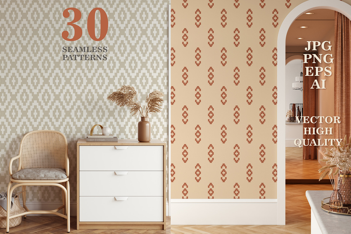 30 Minimal Southwestern Patterns, a Pattern Graphic by Katrinelly