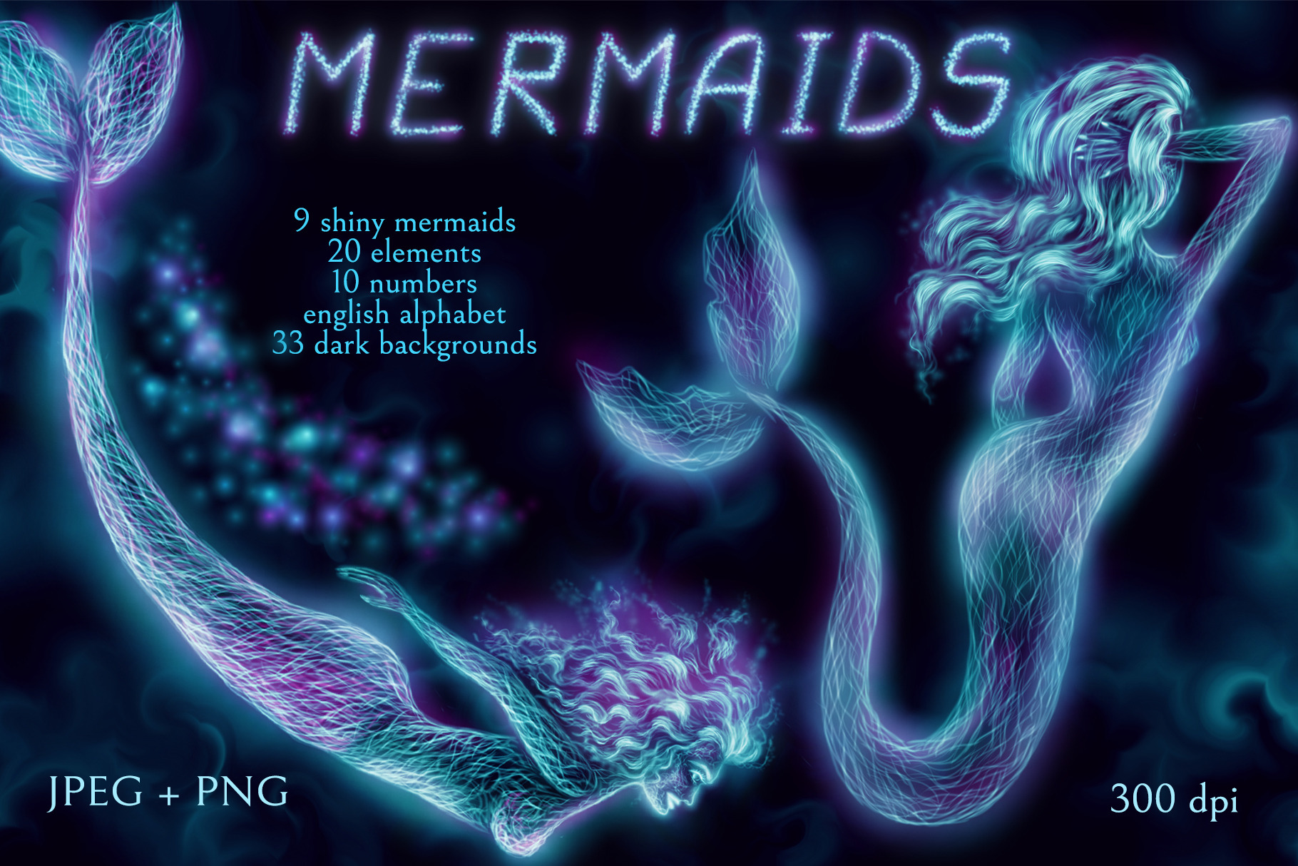 Shiny Mermaids, an Illustration by Salted Galaxy