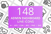 148 Admin Dashboard Line Icons, an Outline Icon by IconBunny