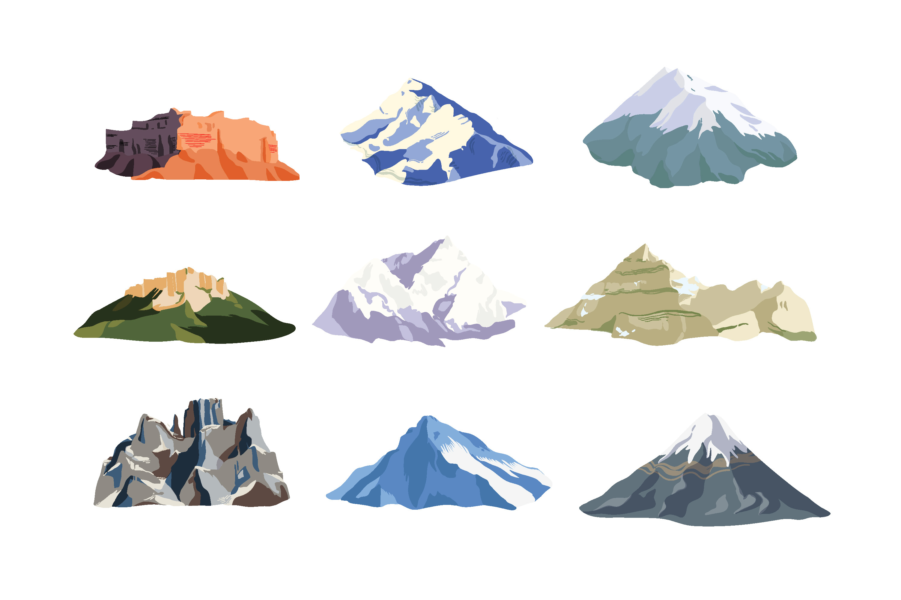 Mountain set, a Decorative Illustration by Good Studio | Creative Market