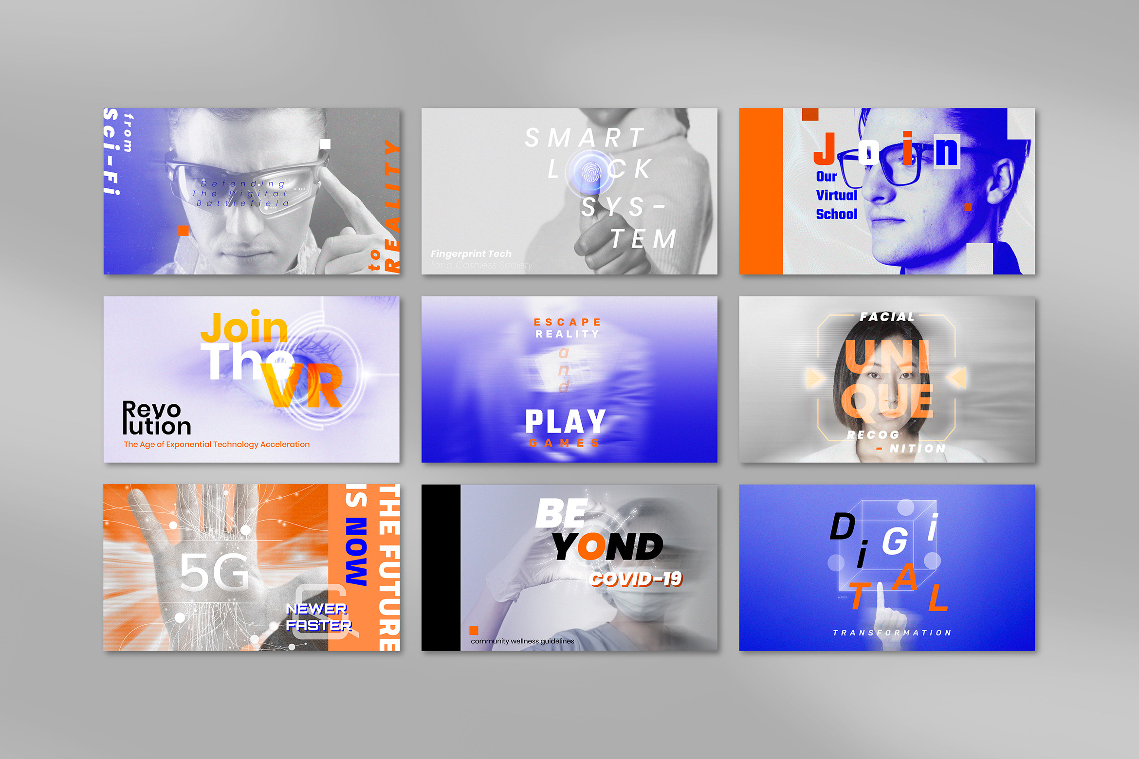 Presentation template technology set, a Presentation Template by rawpixel