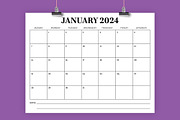 2024 8.5 x 11 Inch Calendar Template, a Stationery Template by Running ...