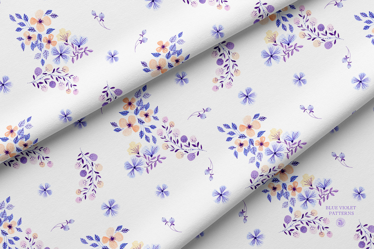 Blue Violet Patterns, a Pattern Graphic by Webvilla Studio