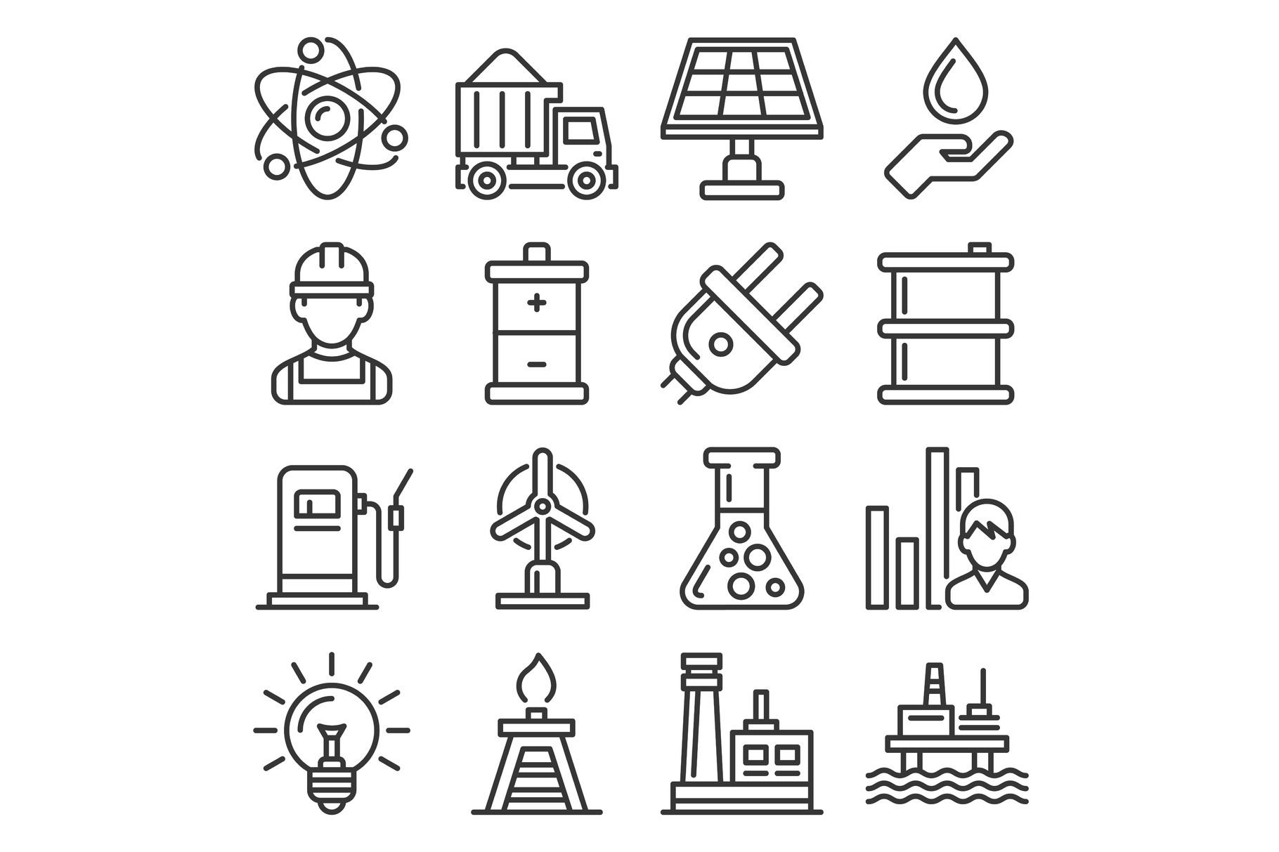 Utilities Icons Set. Electricity, a Technology Illustration by in8finity