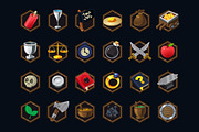 Set of 100 game icons, an Icon by A|B