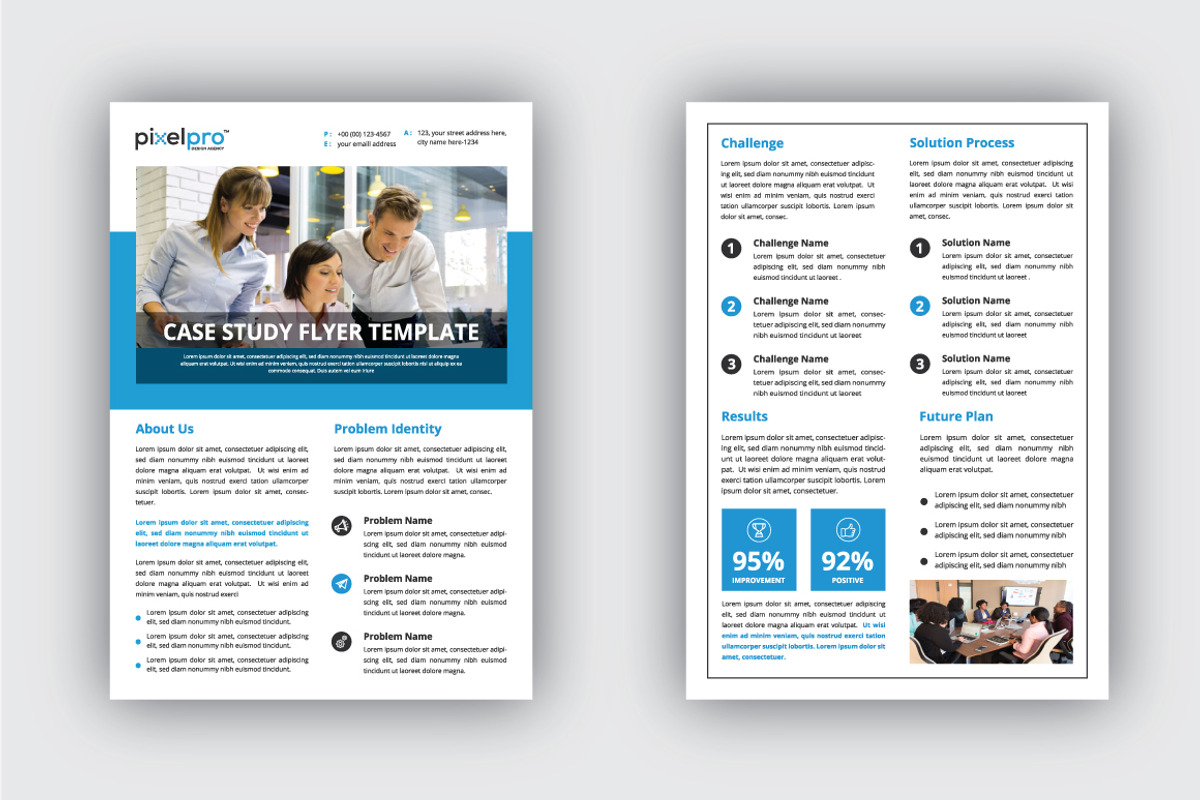 Case Study Flyer Design Template, a Flyer Template by Pixel Pro