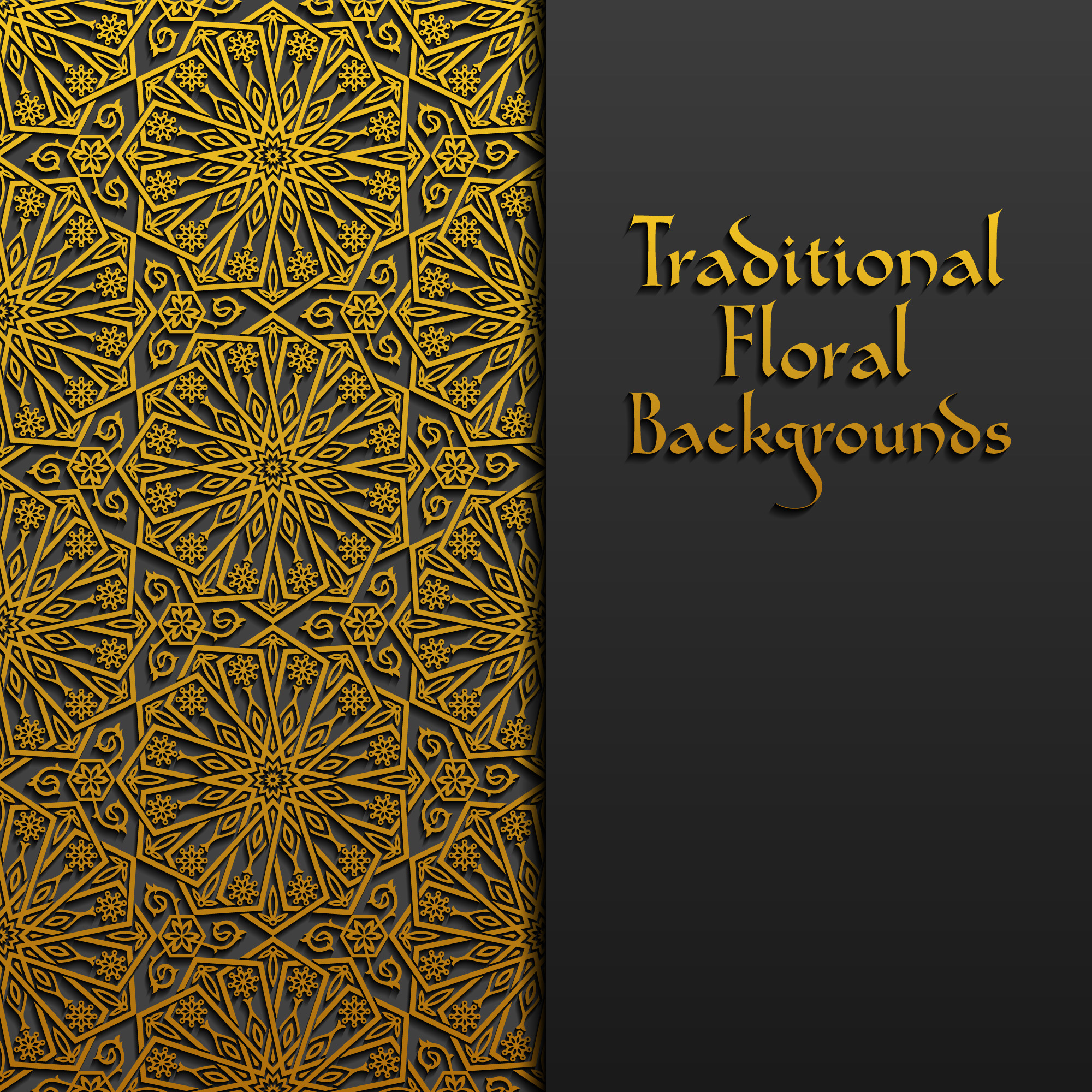 Traditional Floral Backgrounds Set, a Decorative Illustration by Absent A