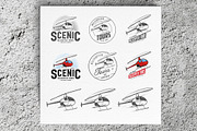 Helicopter labels and emblems | Transportation Illustrations ~ Creative ...