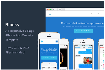 Simple iPhone App Website Template, an App Template by Jamie Peak