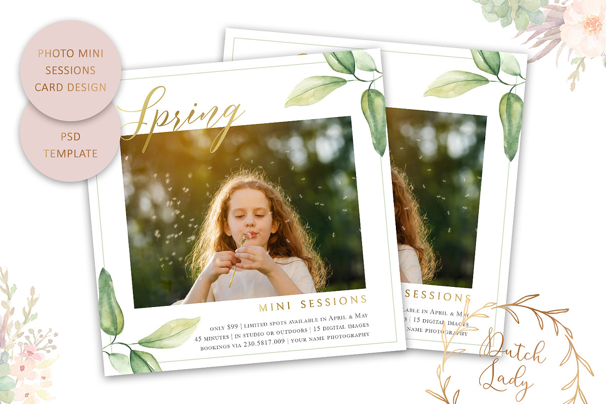 PSD Photo Session Card Template #35, a Card Template by The Dutch Lady ...