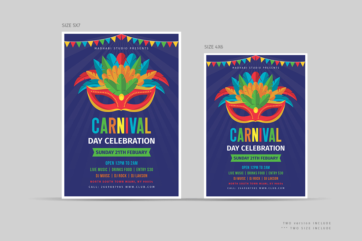 Carnival Day Celebration Flyer, a Flyer Template by Madhabi Studio