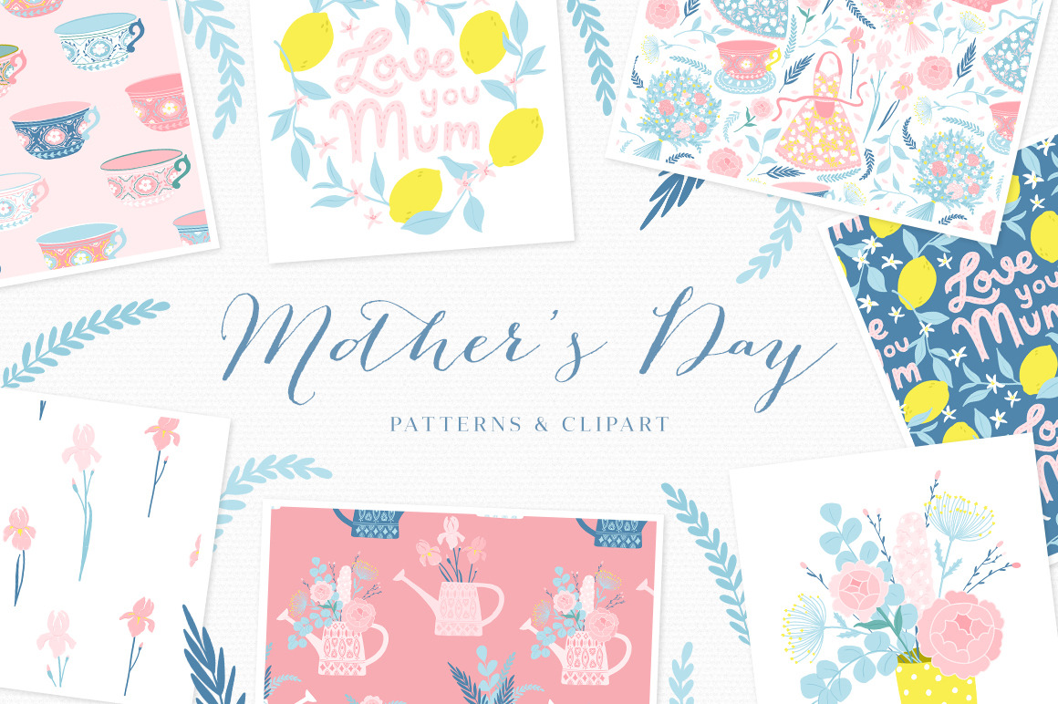 Mother's Day prints and patterns, a Pattern Graphic by Inna Moreva