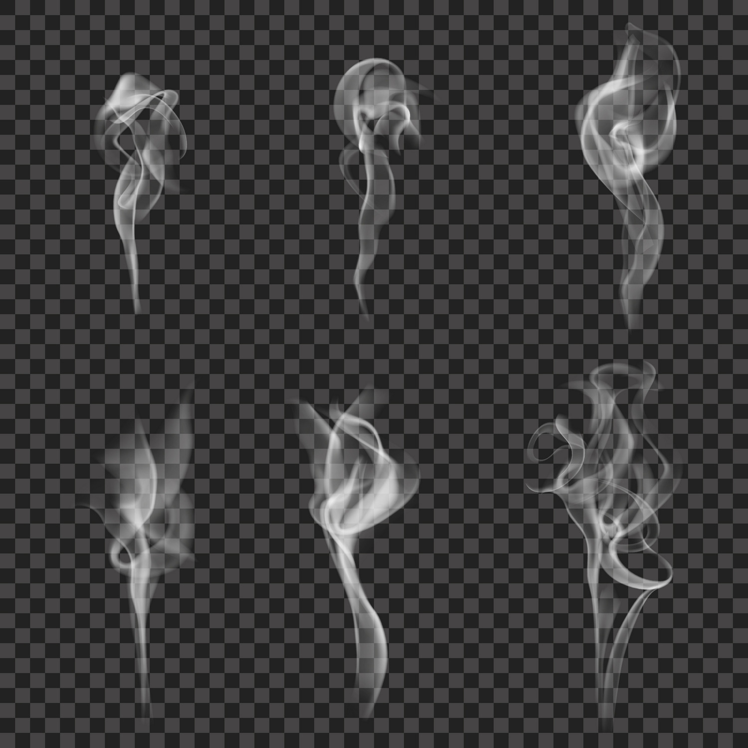 Monochrome Realistic Smoke Set, a Decorative Illustration by Alexander ...