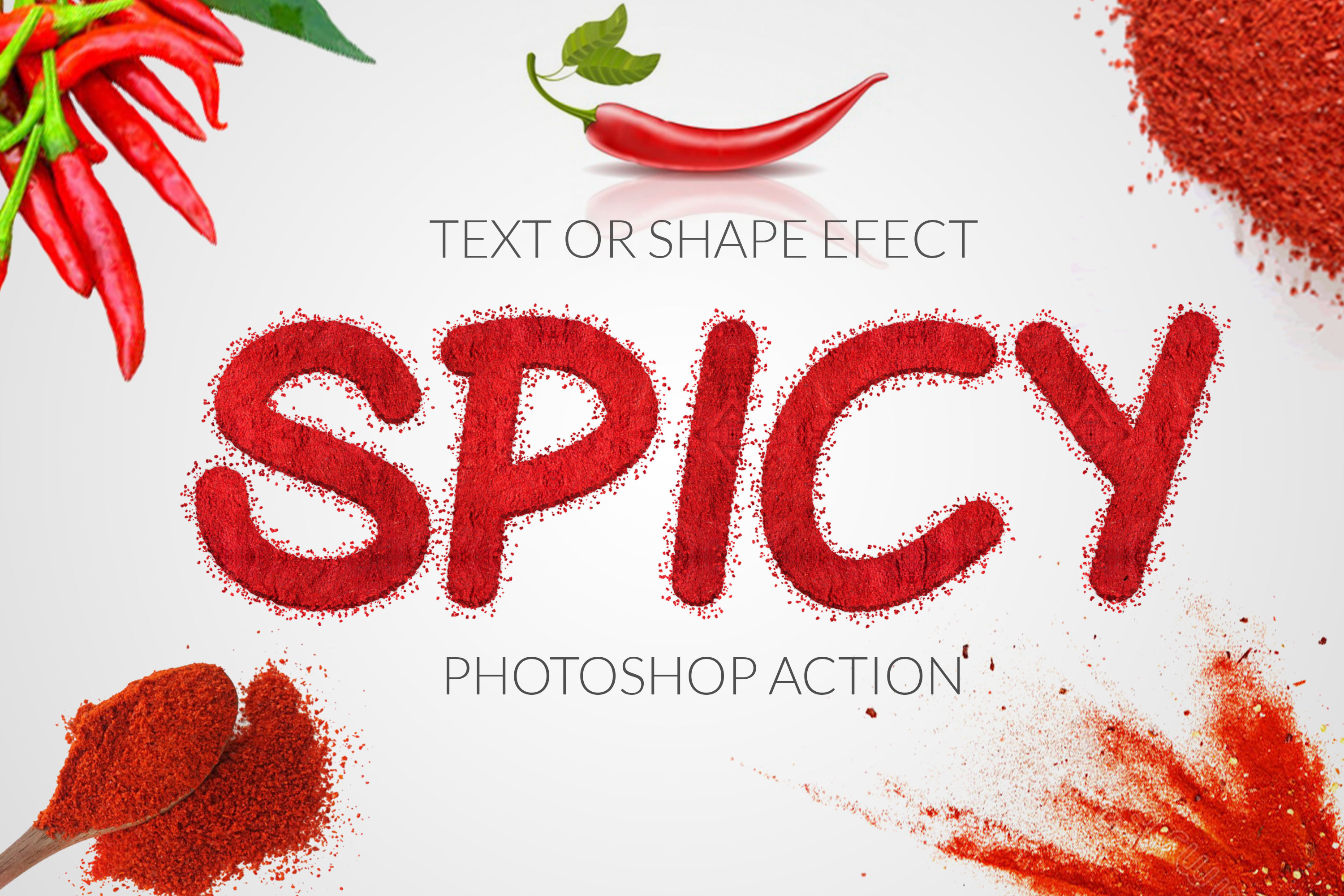 Spicy Text Effect Photoshop Action, an Action Add-On by DESIGNAVO