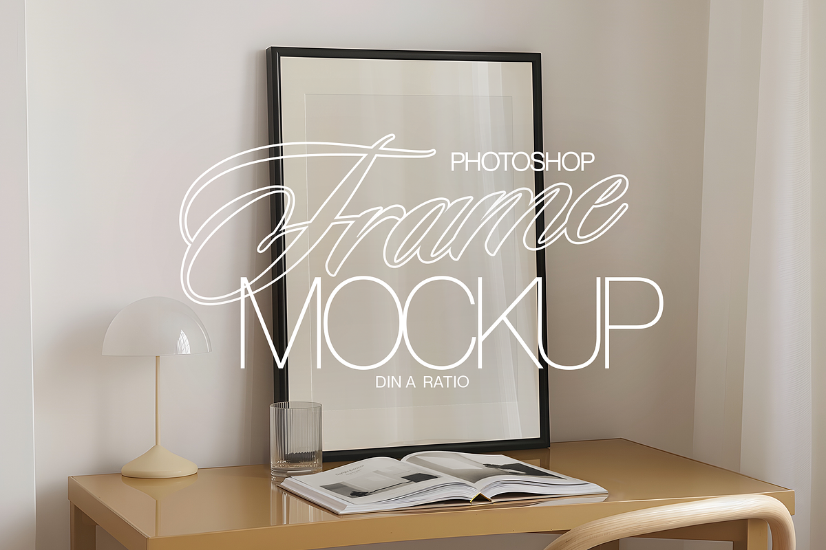 DIN A Frame on Entryway Table Mockup, an Advertising Mockup by WasMockups