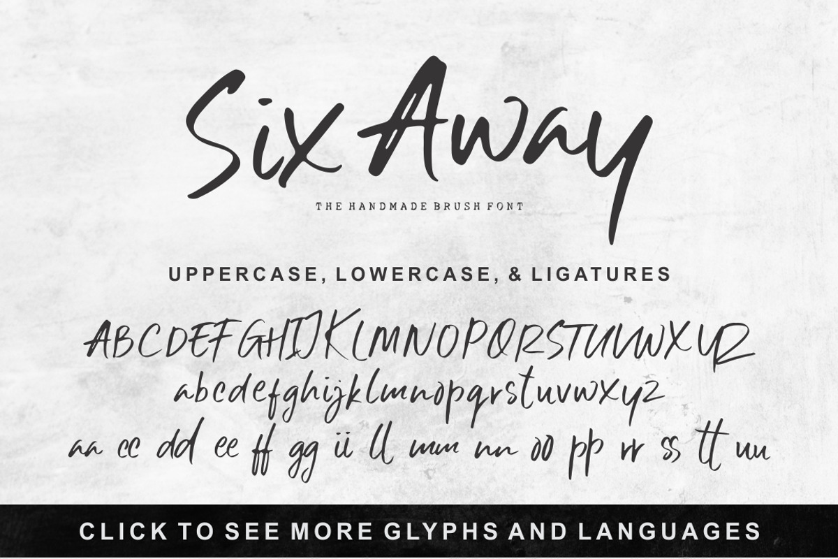 Six Away-The Handmade Brush Font, a Script Font by azetypestudios.com
