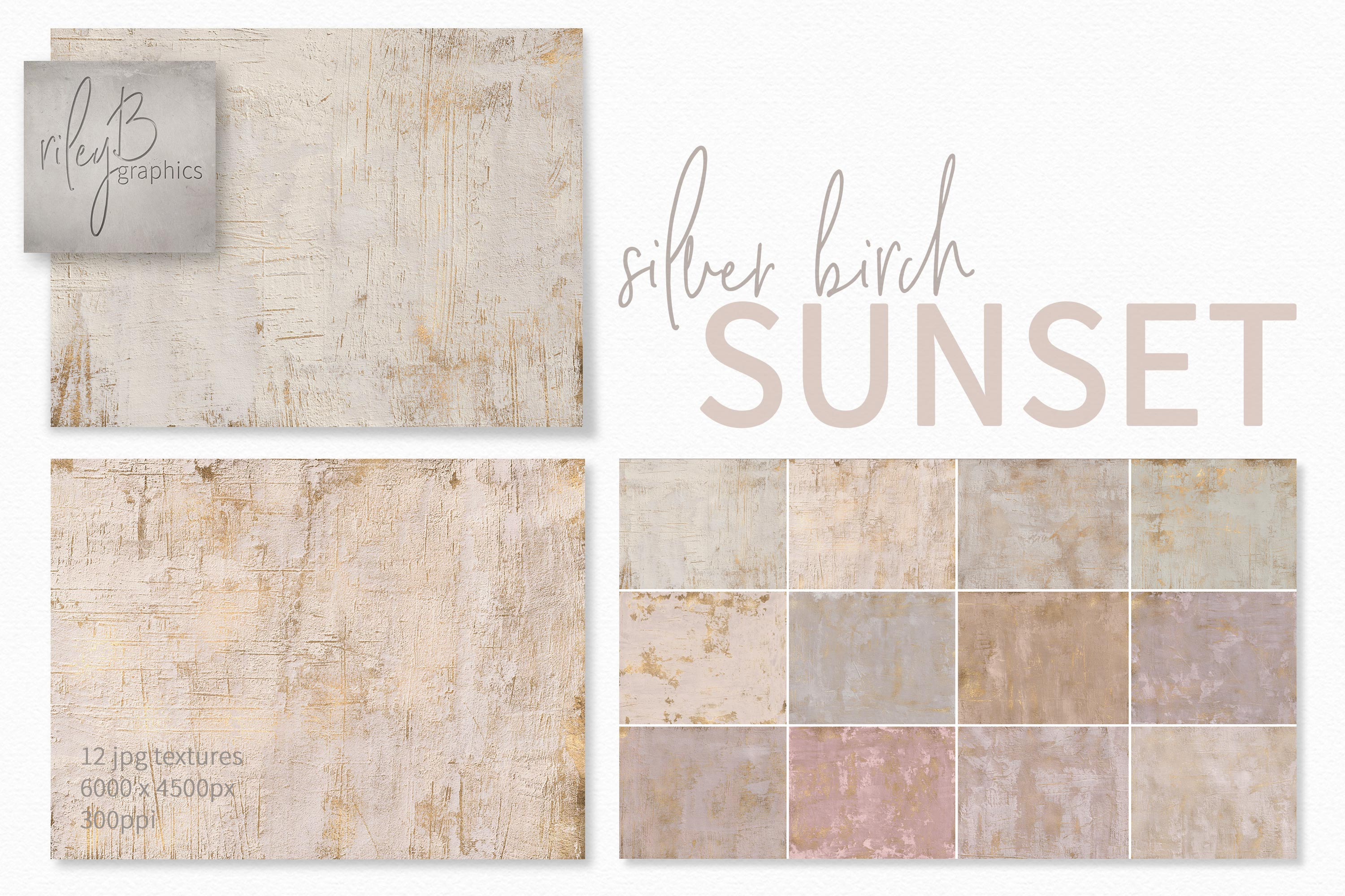 Silver Birch Sunset Textures, a Texture Graphic by rileyBgraphics ...