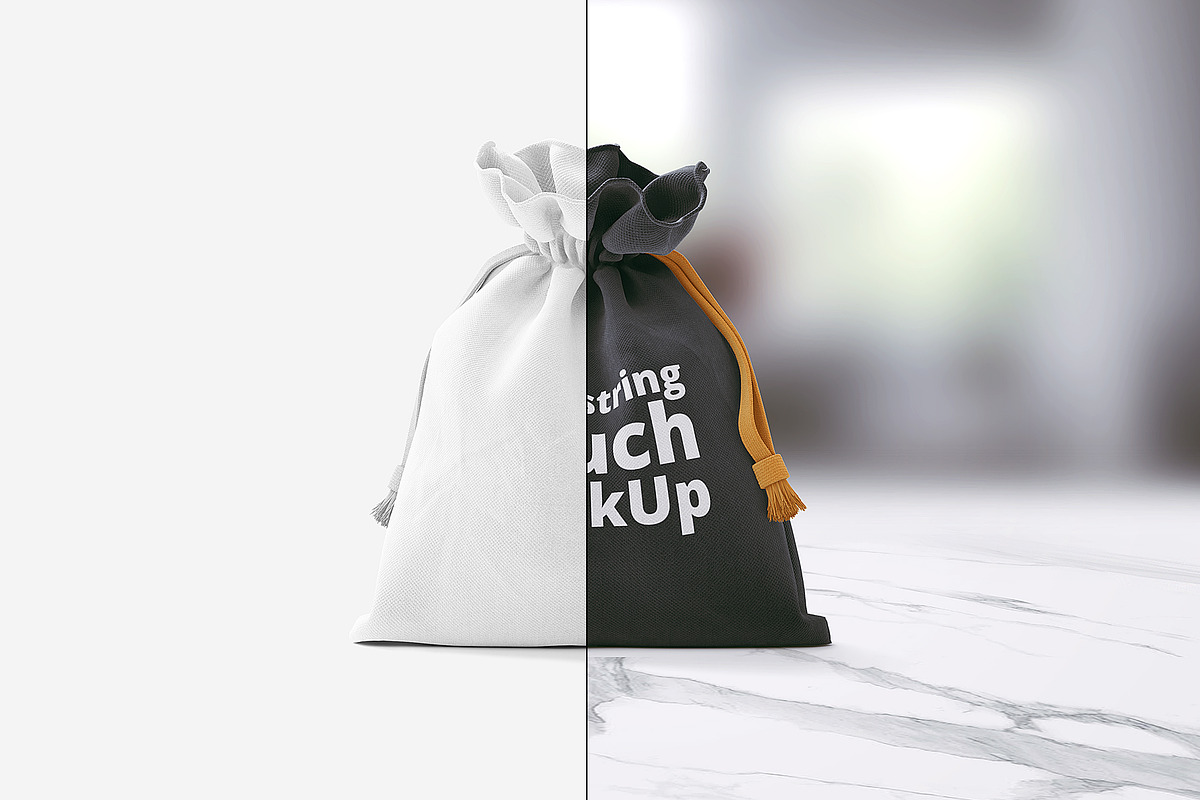 Drawstring Pouch Mock-Up, a Packaging Mockup by WebAndCat