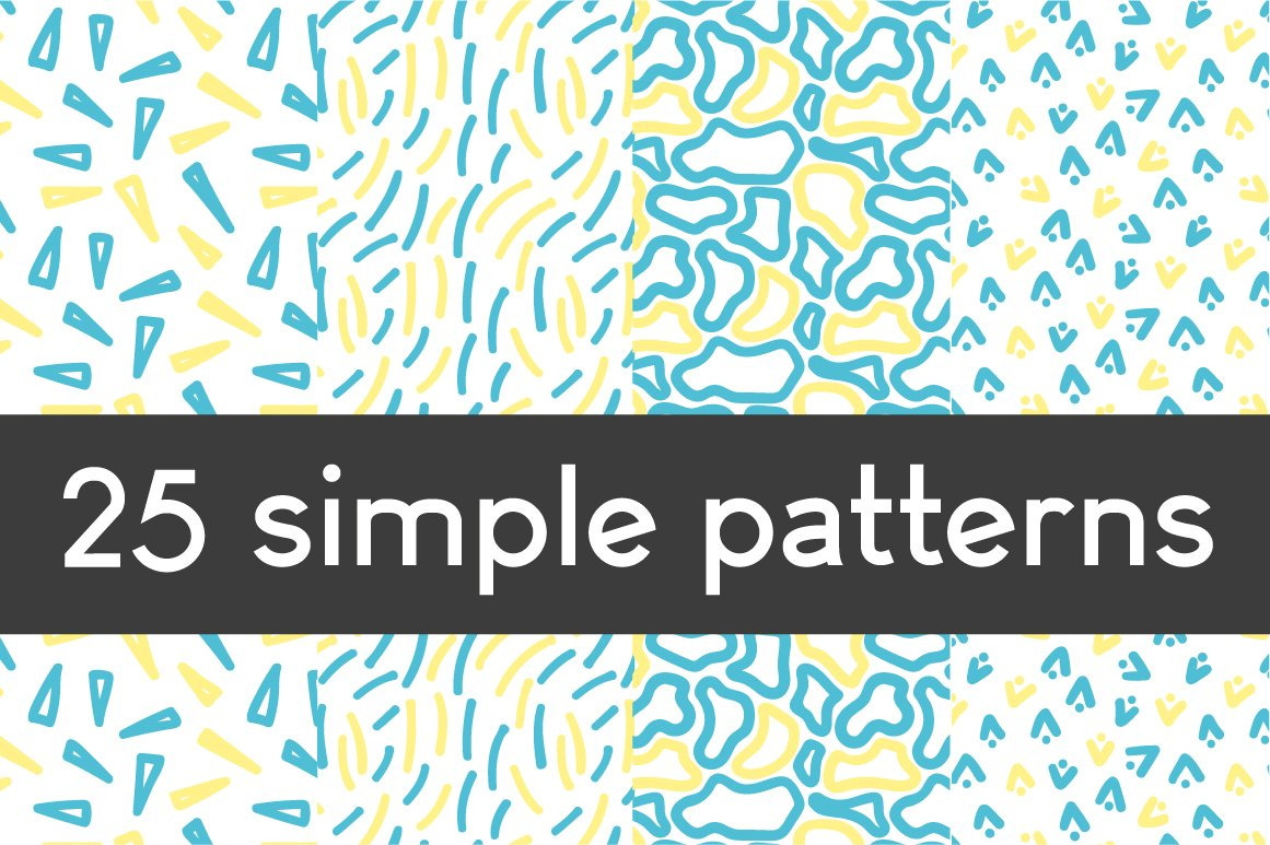 25 simple patterns set + bonus | Graphic Patterns ~ Creative Market