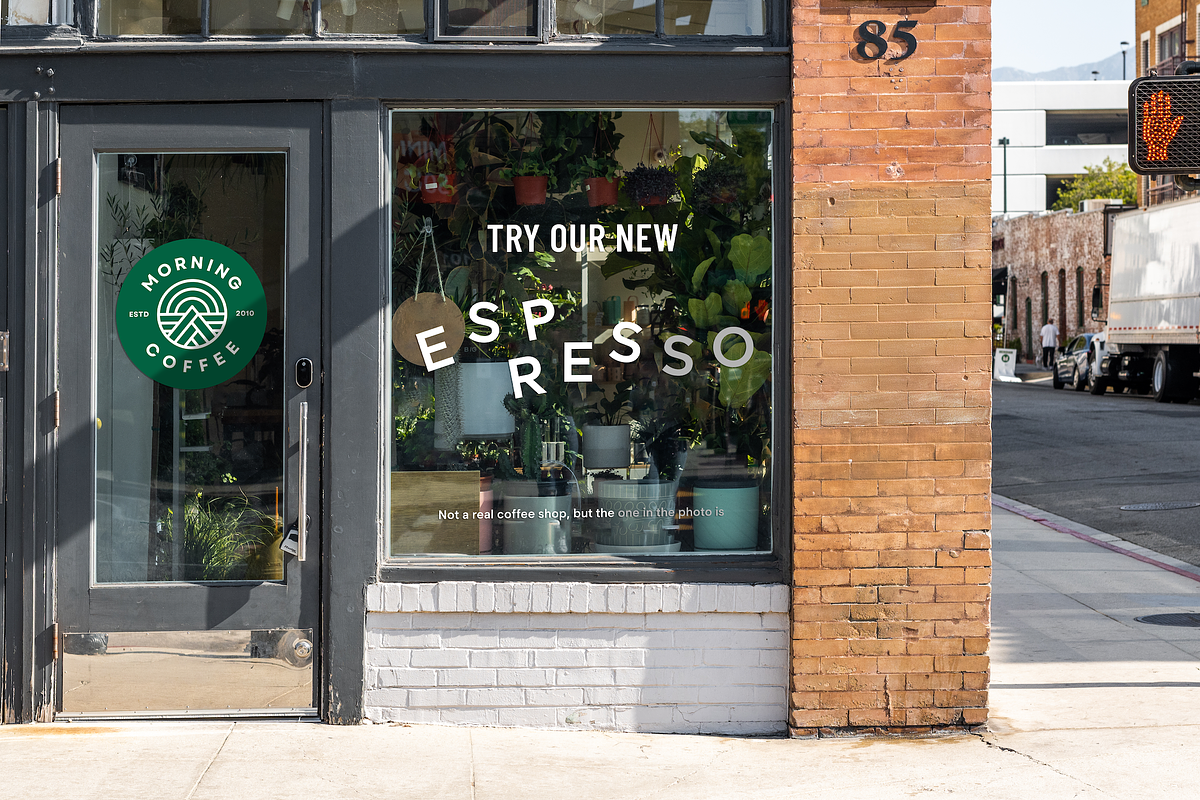 Plant Shop Window Decal Mockup PSD