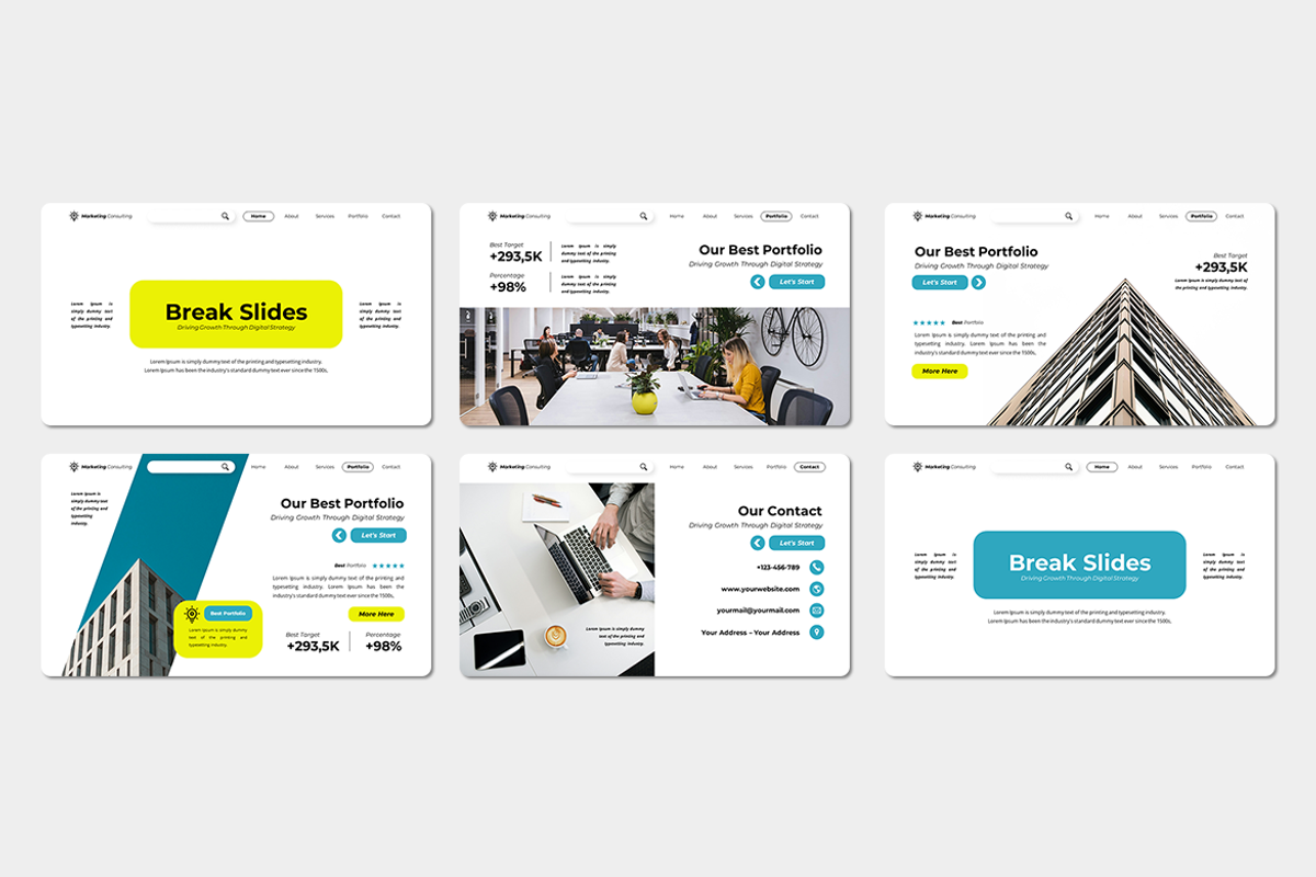 Digital Marketing - Google Slides, a Presentation Template by QR Design ...