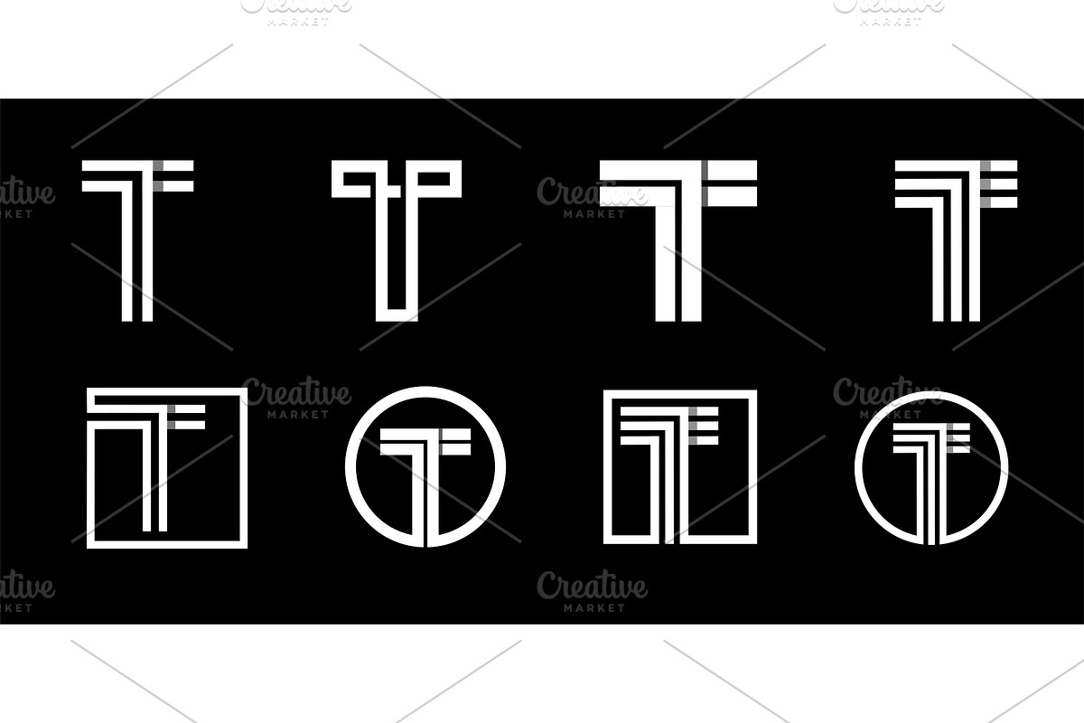 Letter T. Modern set for monograms,, a Decorative Illustration by ...