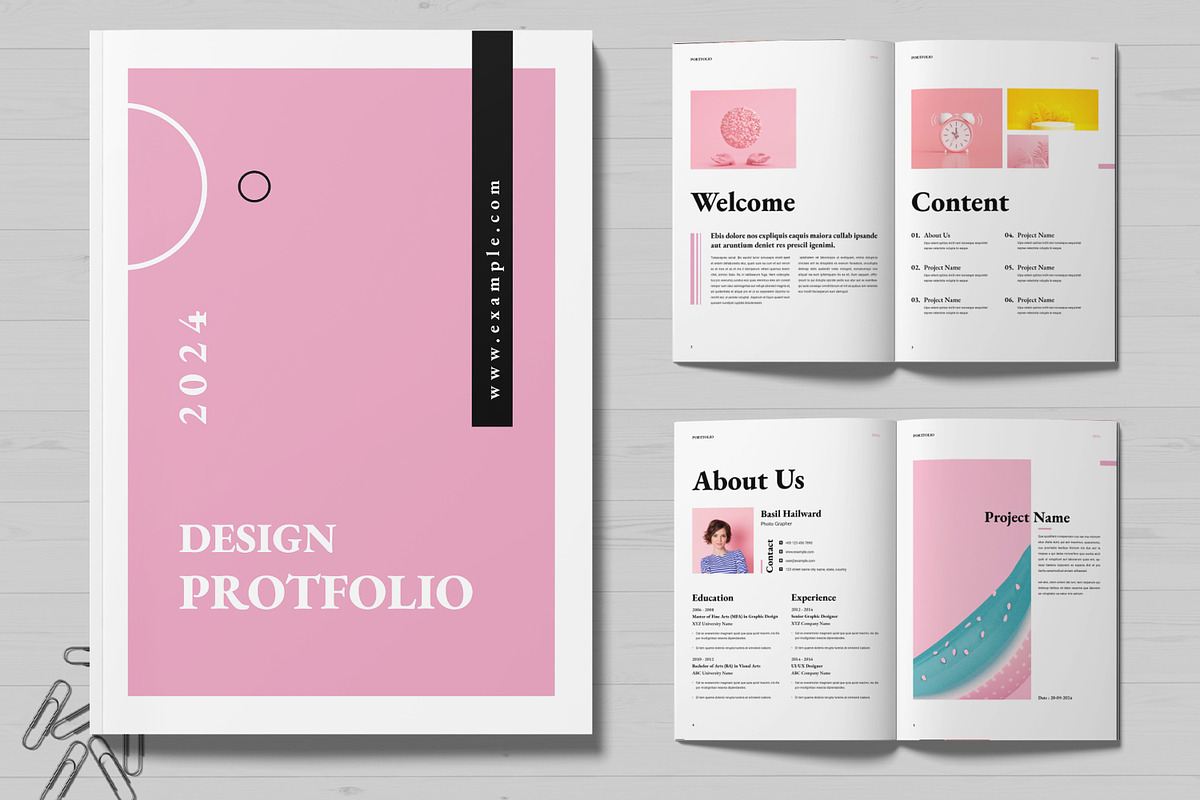 Pink Design Portfolio Layout