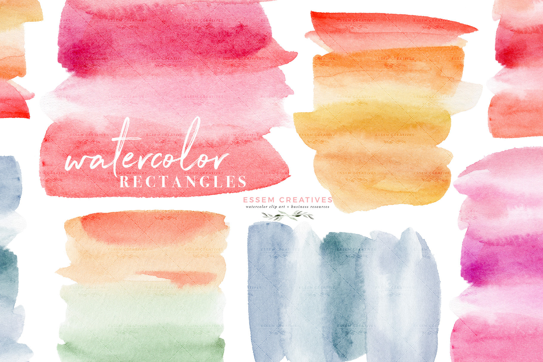Watercolor Clipart Rectangle Ombre, a Texture Graphic by Essem Creatives