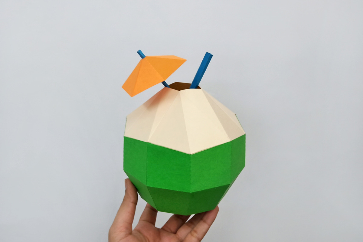 DIY Coconut - 3d papercraft, a Templates & Theme by PAPER amaze ...
