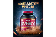 Whey protein powder ad poster, a Flyer Template by TotallypicRF