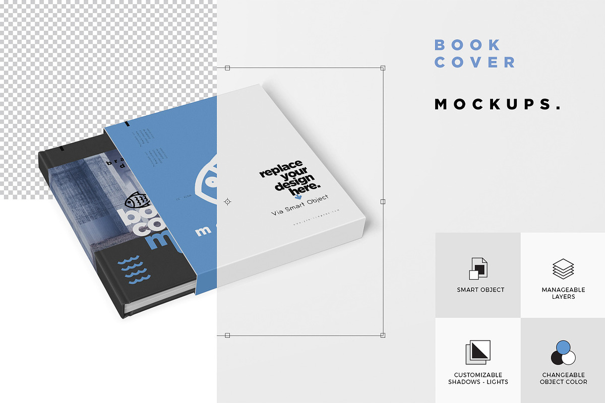 Book Cover & Case Mockups, a Books & Magazine Mockup by GfxFoundry