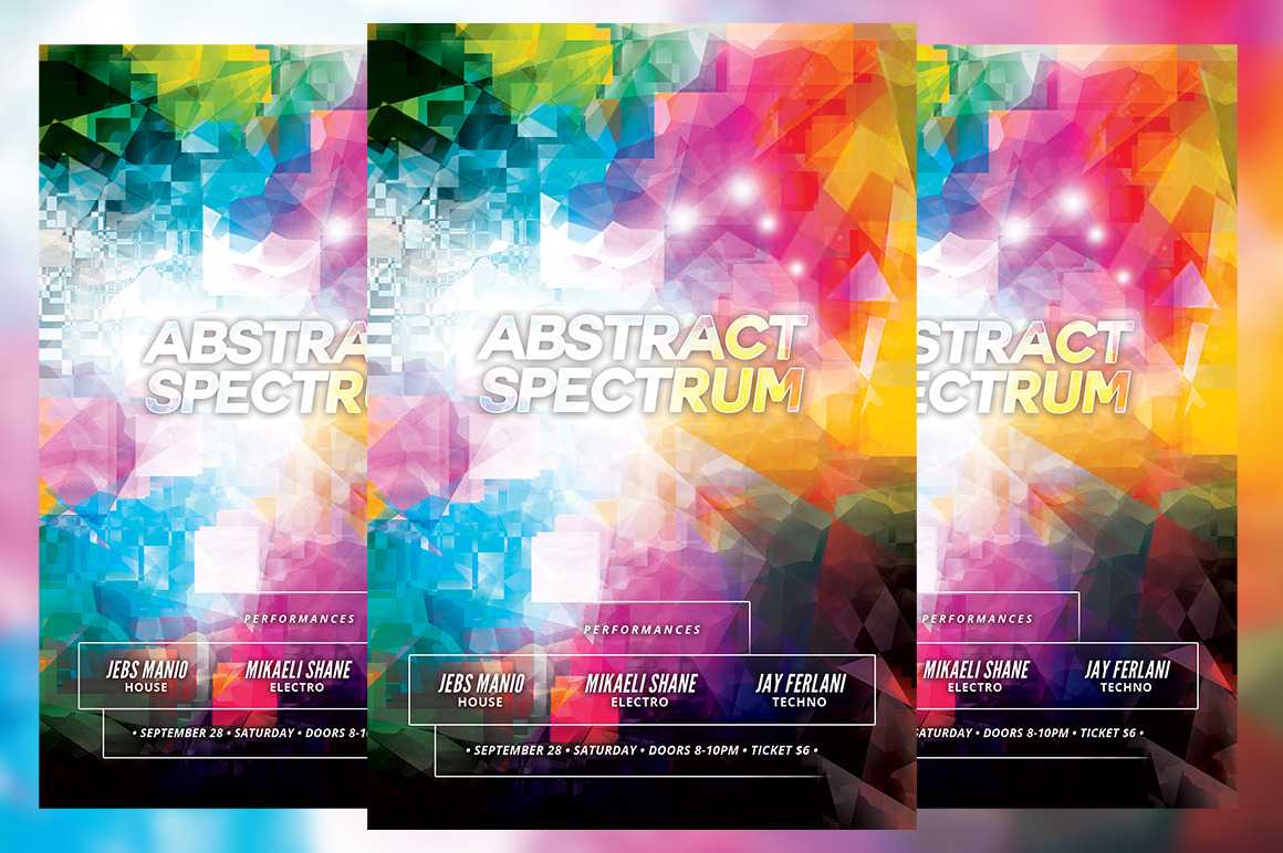 Abstract Spectrum Club Flyer, a Flyer Template by KiraYamato Design Studio