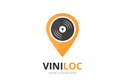 Vector vinyl and map pointer logo, a Branding & Logo Template by GraphiShop