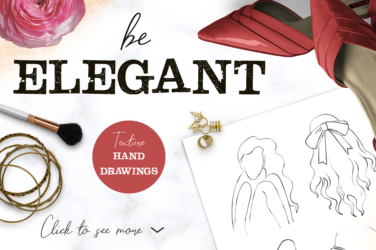 LADY COLLAGE contemporary design set, an Object Graphic by Beauty Drops