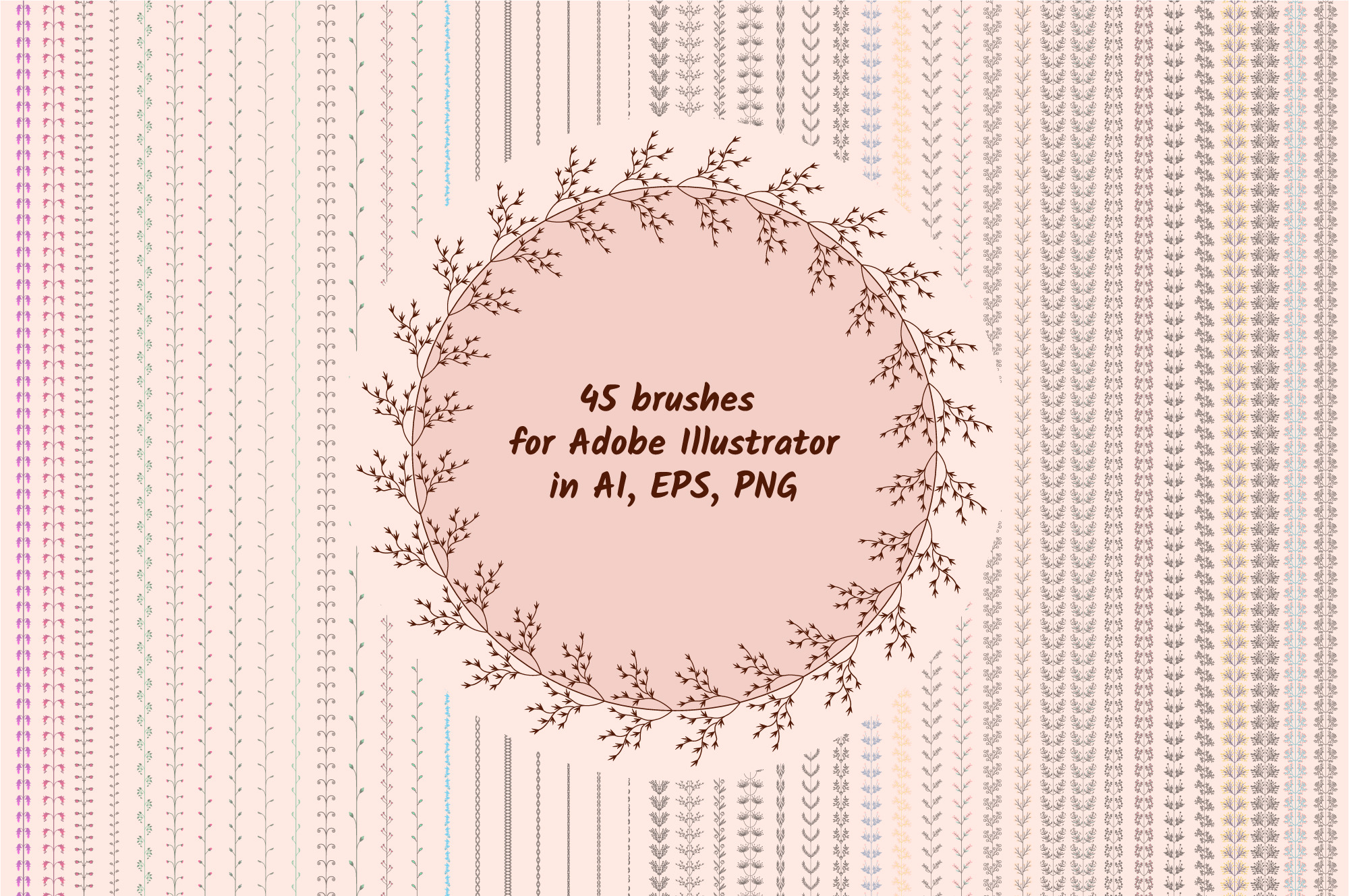 Flower brushes for Adobe Illustrator, a Pattern Graphic by Florius Aigo