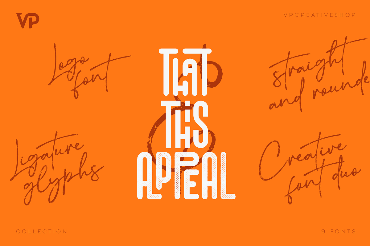 This That Appeal Font Collection, a Sans Serif Font by VP Fonts