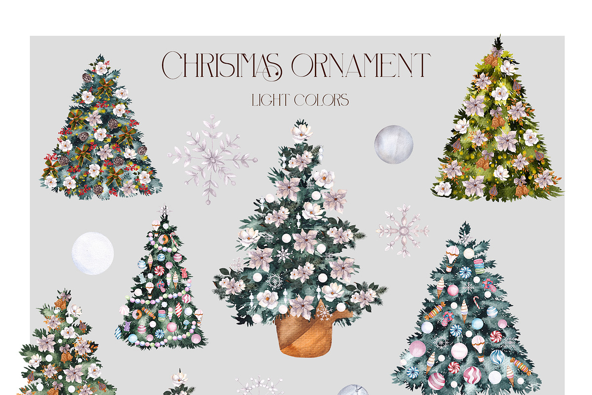 Watercolor draw Christmas ornament